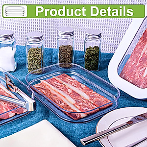 JolliKids 2 Pack Deli Meat Container for Fridge, Organizer Bacon Containers for Refrigerator, Stackable Food Storage Boxes with Lids and Food Tongs for Lunchmeat, Cold Cuts, Salami, BPA Free