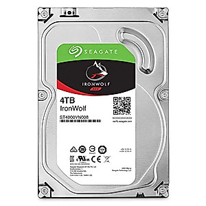 Seagate IronWolf 4TB NAS Internal Hard Drive HDD – CMR 3.5 Inch SATA 6Gb/s 5900 RPM 64MB Cache for RAID Network Attached Storage – Frustration Free Packaging (ST4000VNZ08)