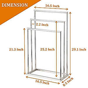 Freestanding Towel Rack, 3 Tier Stainless Steel Towel Bar Stand for Bathroom, Chrome Plated DECLUTTR