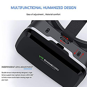 VR Headset with Remote Controller,3D Glasses Virtual Reality Headset for VR Games & 3D Movies, VR Headset for iPhone & Android Phone,VR Glasses Suitable for Kids and Adults