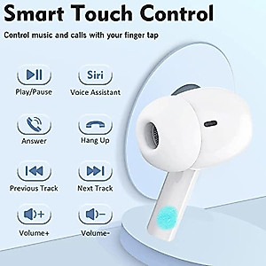 GVOVG Wireless Headphones, Bluetooth 5.3 Headphones with Active Noise, IPX7 Waterproof Stereo Sound Wireless Earbuds with Charging Case, Bluetooth Earbuds with Microphone for iOS/Android