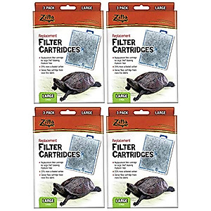 Zilla 12 Pack of Replacement Filter Cartridges, Large, for Deluxe and Premium Aquatic Turtle Kits