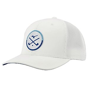 Mizuno Womens Crossed Clubs Meshback Golf Hat, White