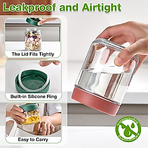 Qipecedm 8 Pack Overnight Oats Containers with Lids, Large & Small Glass Mason Jars 16oz & 10 oz, Breakfast Oatmeal Container to Go, Salad Meal Prep Jars for Food Storage, Mush Chia Seed Pudding Jars