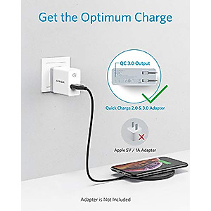 Anker 10W Max Wireless Charger, 313 Wireless Charger (Pad), Qi-Certified Wireless Charging for iPhone 14/14 Pro/14 Plus/14 Pro Max, 10W Fast Charging for Galaxy S20/S10/S9/S8, Note10 (No AC Adapter)