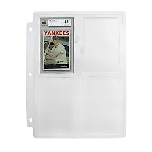 Simply Genius Collectible Cards Storage Tray Holder for PRO Card Sleeves, Graded Sports Cards Slabs for Baseball Cards, for 3 Ring Binder, Graded by Beckett
