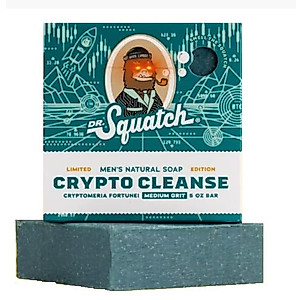 Dr. Squatch All Natural Bar Soap for Men with Medium Grit, Crypto Cleanse