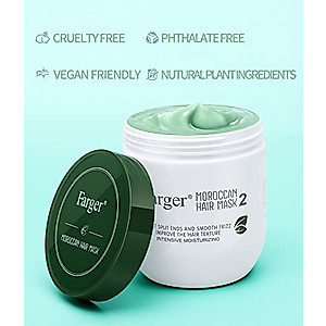 Farger Argan Oil Hair Mask, Intensive Moisturizing Conditioner Mask Hydrating Hair Mask Treatment For Dry Hair Vitamins For Repair & Nourishment 17.6 oz