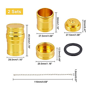 CHGCRAFT 2 Sets Portable Metal Mini Alcohol Burner Lamp Aluminum Alloy Alcohol Stove with Cotton Cord for Household Outdoor Camping Picnic Tea Coffee Making Science Experiments