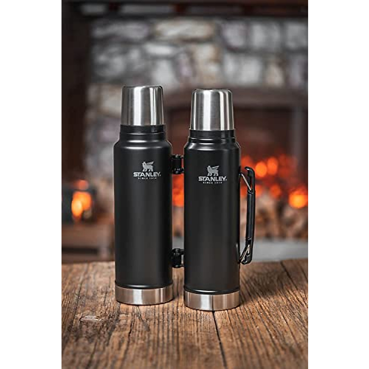 Stanley Classic Vacuum Insulated Wide Mouth Bottle, Matte Black - BPA-Free 18/8 Stainless Steel Thermos for Cold & Hot Beverages – Keeps Liquid Hot or Cold for Up to 24 Hours – Lifetime Warranty