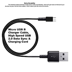 2Pack Android Charging Cable, 10ft Charger, Durable Micro USB Cord Fast Charging Sync Wire Compatible