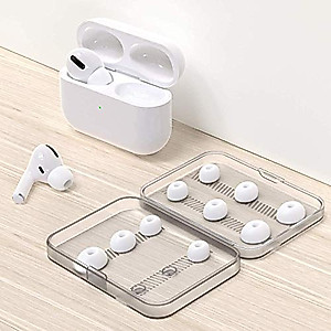 Meeaja [3 Pairs] AirPods Pro Replacement Ear Tips for AirPods Pro Accessory, Silicone Earbuds Tips with Noise Reduction Hole, with Portable Storage Box and Fit in The Charging Case (S/M/L, White)