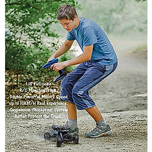 Click N' Play Remote Control Car 4WD Off Road Rock Crawler Vehicle 2.4 GHz, Blue