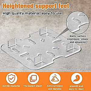 Zubebe 6 Pcs Plastic Drain Shelf for Size Food Pan Clear Plastic Grate Acrylic Food Drain Trays for Kitchen Restaurant Hotel (1/6)