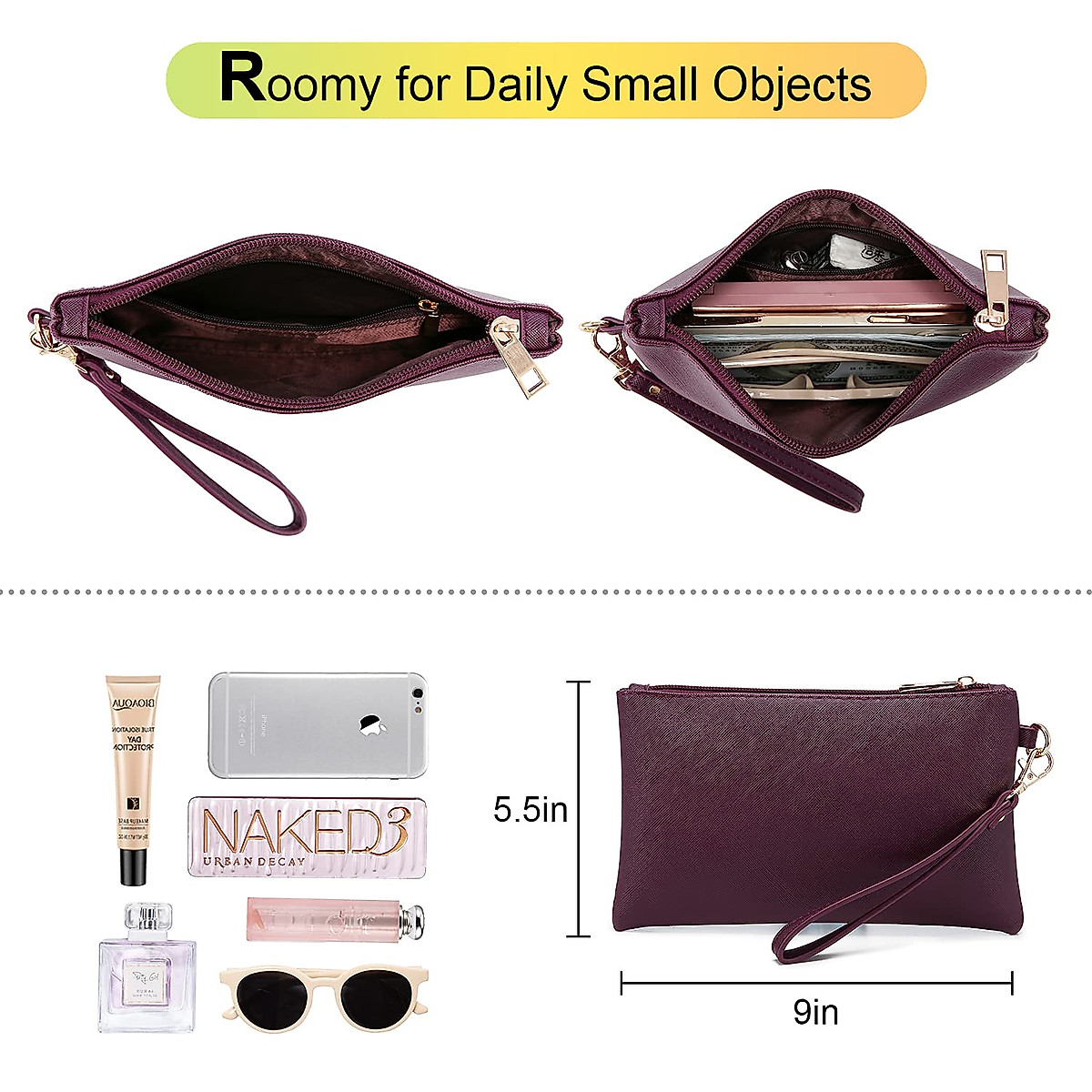 LOVEVOOK Laptop Bag for Women, Fashion Computer Tote Bag Large Capacity Handbag, Leather Shoulder Bag Purse Set, Professional Business Work Briefcase for Office Lady, 2PCs, 15.6-Inch, Deep Plum