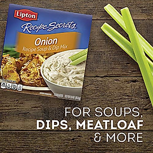 Lipton Recipe Secrets Soup and Dip Mix For a Delicious Meal Onion Great With Your Favorite Recipes, Dip or Soup Mix 2 oz (Pack of 6)