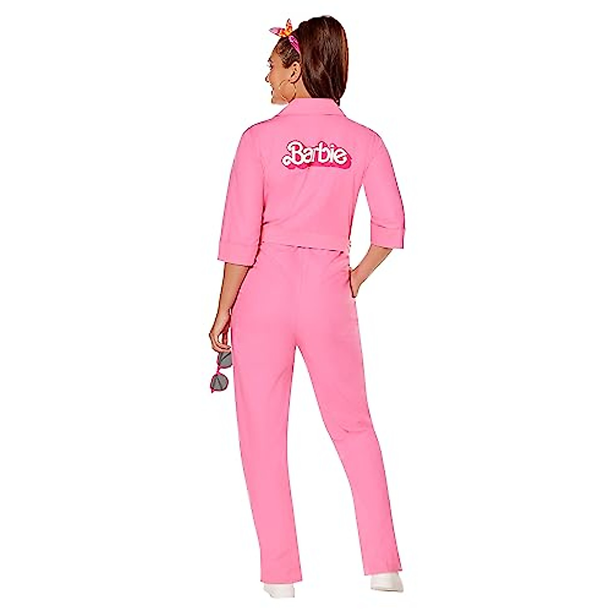 Spirit Halloween Barbie the Movie Adult Pink Power Jumpsuit - L | Officially Licensed | Barbie Outfit