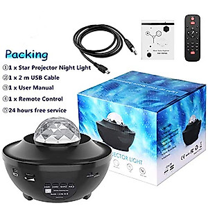 Sertuluz Galaxy Projector Light Ocean Wave Projector,3 in 1 Starry Night Light Projector Bedroom w/LED Nebula Cloud and Bluetooth Music Speaker As Gifts Decor Birthday Party Wedding Bedroom Living