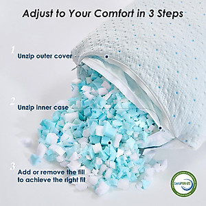 COLDHUNTER Body Pillow for Adults Long Pillow for Bed Full Body Pillow for Side Sleeper Soft Pregnancy Pillows for Sleeping Memory Foam & Cooling Pillow Cover with Zipper 20 * 54 Inch