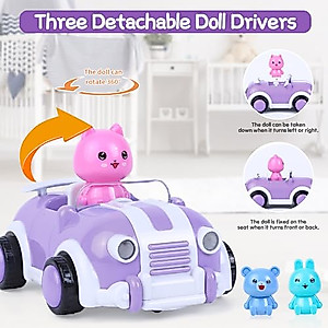 Wrystte Remote Control Car for Toddlers,Toys for 3 4 5 6 Year Old Girls,Toy Cars for Girls Age 3+,Fast My First Mini RC Cars for Kids with Light&Music Christmas Birthday Gifts for Toddler Girls Purple