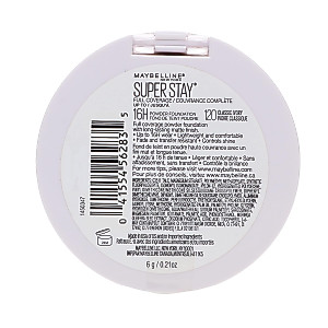 Maybelline New York Super Stay Full Coverage Powder Foundation Makeup, Up to 16 Hour Wear, Soft, Creamy Matte Foundation, Classic Ivory, 1 Count