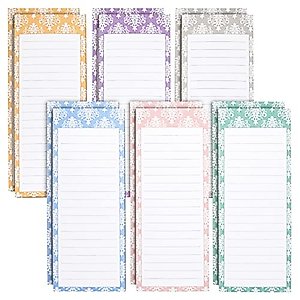 Juvale 12 Pack Magnetic Notepads for Refrigerator, Grocery, Shopping To Do Lists, 6 Colors (3.5 x 9 In)