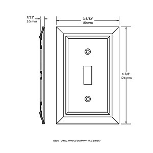 Franklin Brass 64219 Architectural Single Toggle Switch Wall Plate, Matte Black