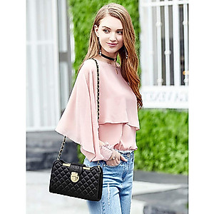 Glamorstar Gold Purse Chain Strap Vintage Woven Leather Replacement Chain Straps for Crossbody Bags Shoulder Handbag Satchels Wallets Black 120cm/47in