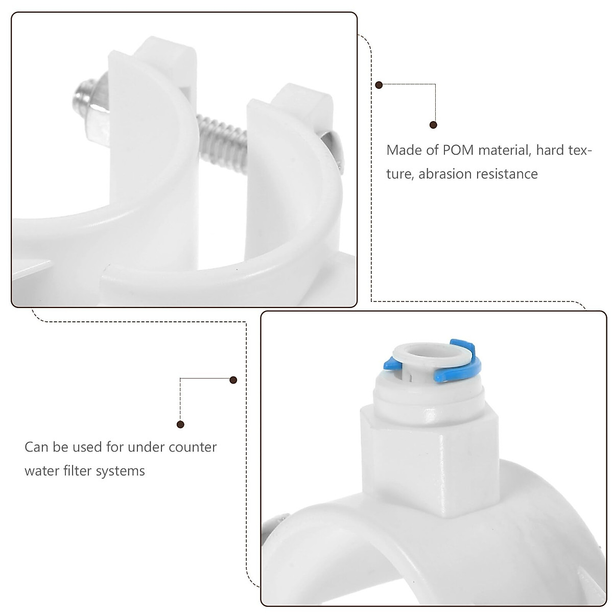 Mounting Accessories Saddle Clamp Drain Plastic Drain Saddle Valve Drain Pipe Saddle Water Drain Sink Saddle Sink Water Filter Water Filters Valve Equipment Pom Plastic Refit White