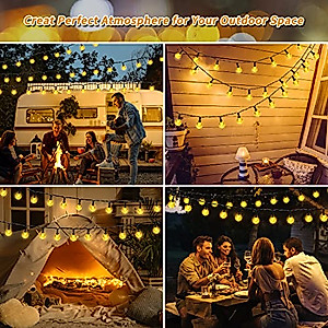 240LED String Lights Outdoor Waterproof for Patio Decor, 8Mode Globe Solar Powered , LED Fairy Lights for Tree Balcony Decorations Warm White 2Pack