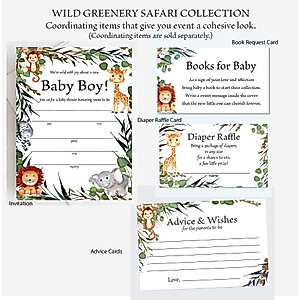 Set of 50 Safari Theme Books for Baby Shower Request Cards, Baby Shower Book Request Card, Jungle Theme Baby Shower Invitations