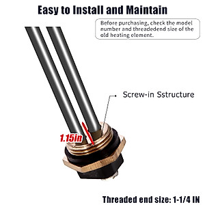 92249 Atwood Water Heater Element FOR Camper RV hot Water Heater Element GCH6-4E GCH6-7E GCH10A-2E GC10A-3E GC10A-2P GC10A-4E GC6AA-10E Fit atwood water heater parts 1400W 110V/120V （Screw-In type）