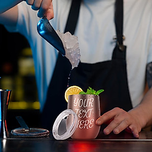 Personalized Your Text & Logo Wine Tumblers 12 oz. Laser Engraved Stainless Steel Vacuum Insulated Travel Mug with Lid, Custom Birthday Gift for Him, Her