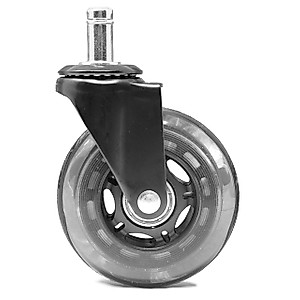 WEN CA305W 3-Inch Polyurethane Replacement Office Chair Swivel Caster Wheels, 5-Pack, Black