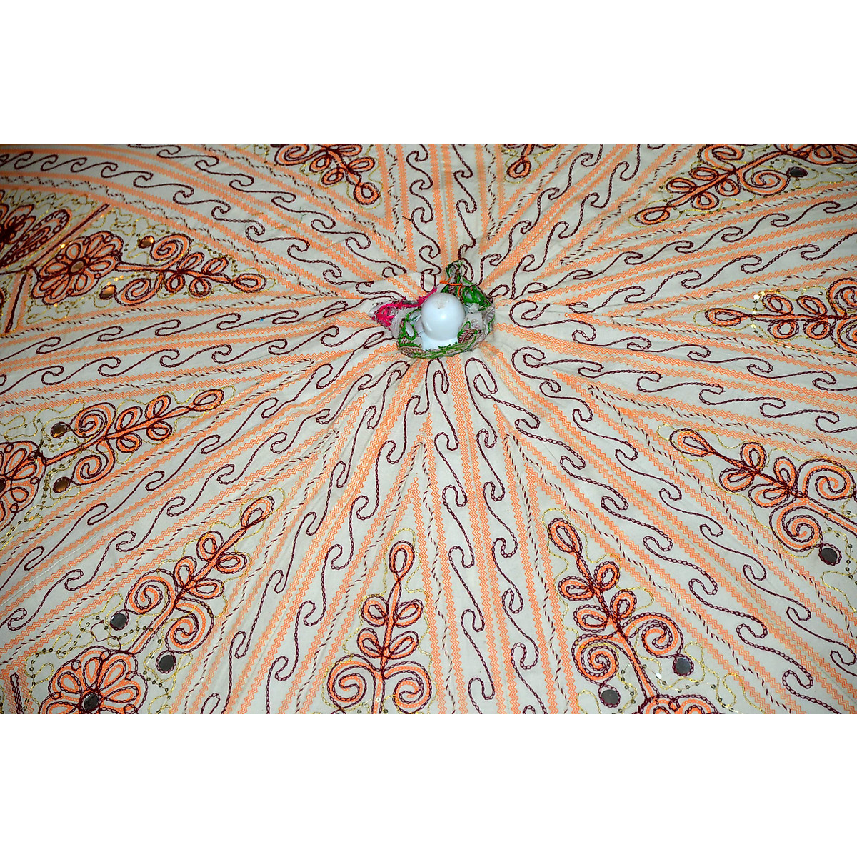 Garden beach patio umbrella parasol sun shade protection-Garden Umbrella Parasol Large, Handmade Large Outdoor, large garden umbrellas outdoor Diameter: 228 cm (Orange Elephant Design)