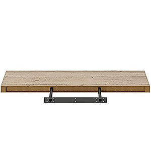 Ballucci Floating Shelf Extra Wide, 35.5" Wood Wall Mount Ledge with Invisible Bracket for Living Room, Bathroom, Kitchen, Nursery, 8" Deep, Oak Finish