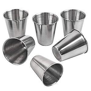AUEAR, Stainless Steel Shot Glass Espresso Shot Cups Barware Drinking Vessel for Bar Home Restaurant (2.3 Ounce/70 ml, 2 Sets)