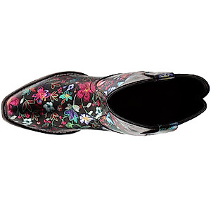 ROPER Womens Ingrid Floral Metallic Snip Toe Casual Boots Ankle Low Heel 1-2" - Black - Size 8.5 B