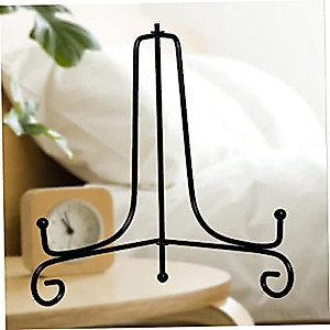 Veemoon Medal Display Frame Plate Display Stand Iron Easel Dish Holder Iron Display Stand Hanging Rack Bracket Ceramic Plate Black Dish Rack The Medal