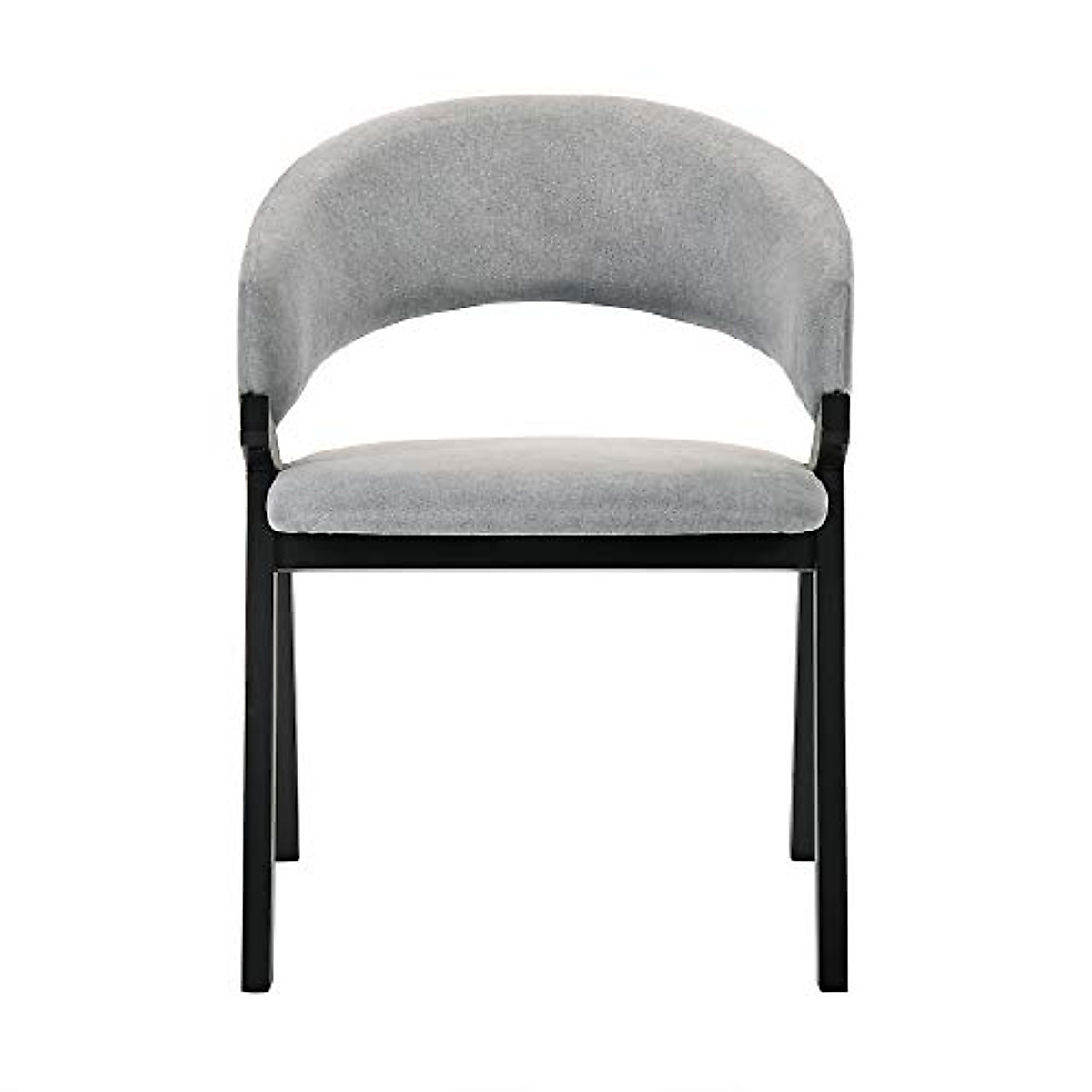 Armen Living Talulah Fabric and Veneer Dining Side Chairs-Set of 2, 19" Seat Height, Gray/Black