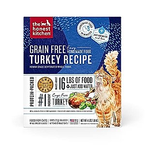 The Honest Kitchen Dehydrated Grain Free Turkey Cat Food, 4 lb Box