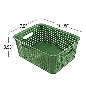 Ponpong Plastic Woven Storage Baskets, 6 Packs