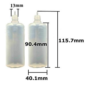 NANSHINE LDPE Plastic Dropper Bottles Empty Squeeze Liquid Eye Dripper Containers with Child Resistant Cap (Bottles + Caps + Tips+label) 100ML x10-Black