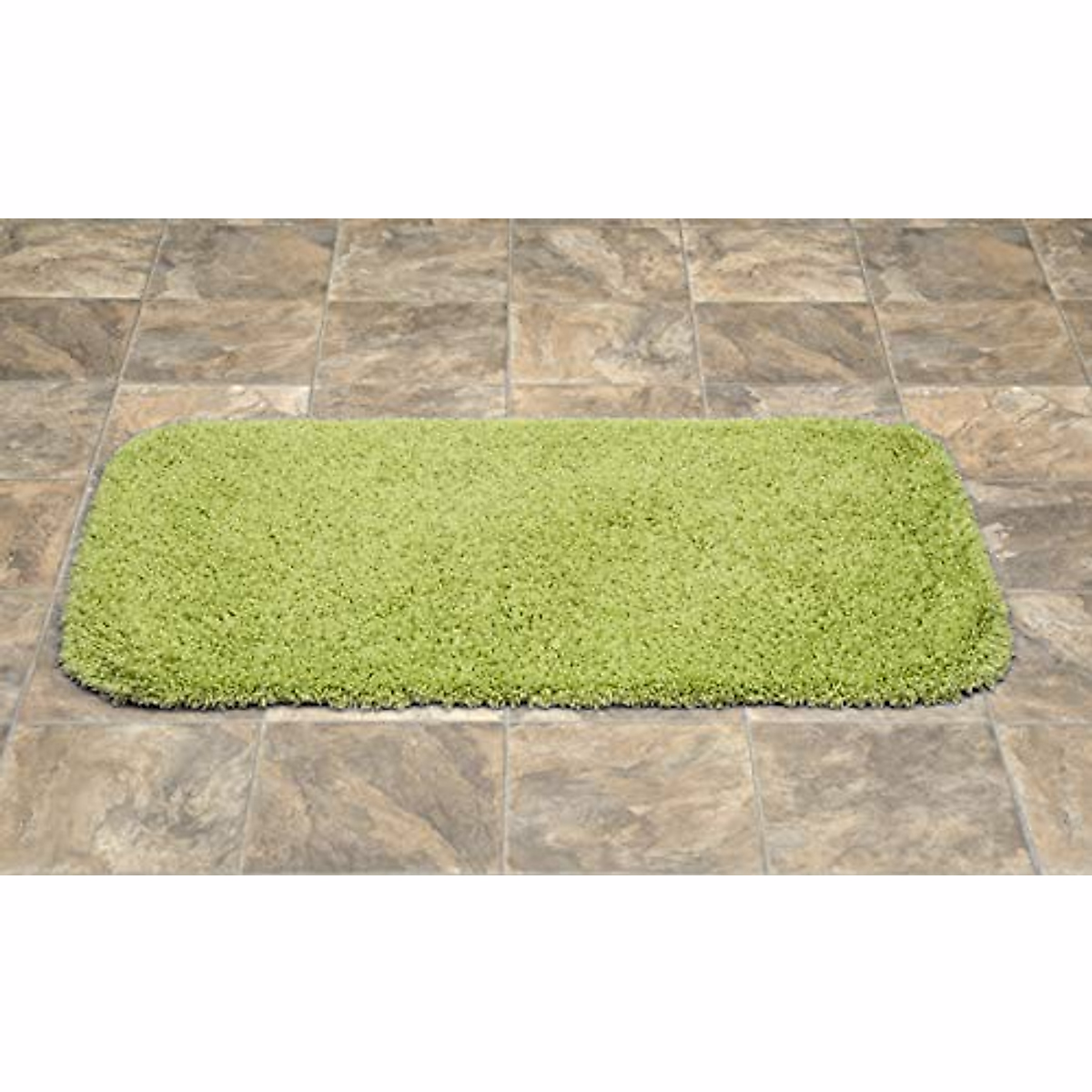 Garland Rug Jazz Shaggy Nylon Washable Bath Rug, 24 in. x 40 in, Lime Green