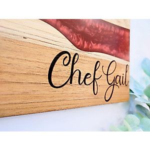 Personalized Wood Cutting Board with Resin, Custom Wedding Gifts, White Epoxy Serving Board, Anniversary Christmas Birthday Gift for Her