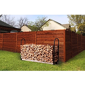 Fire Beauty Firewood Log Rack Adjustable Bracket Kit, Fireplace Wood Storage Holder,Black Powder,Coated Steel, Outdoor and Indoor