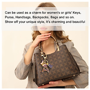 TTYY Initial Letter Keychain for Women Gift for Young Teenage Girl Gifts for Christmas to Mom Daughter Purple tassel (purple snow LetterG)