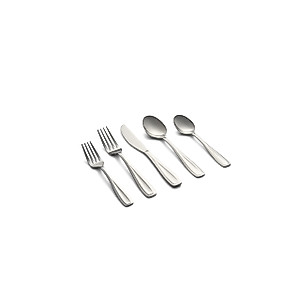 Cambridge Silversmiths Waylen Mirror 40-Piece with Rustic Bronze Buffet Flatware Set