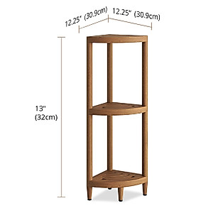 AquaTeak The Original Kai Corner Teak Bath Shelf