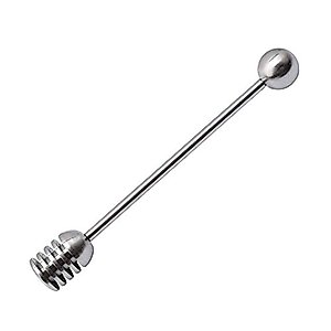 1Pieces Honey Stirrer Spoon Long Handle Honey Dipper Stainless Steel Stirrer Honey Spoon Mixing Tool for Honey Jam Jar Dispense